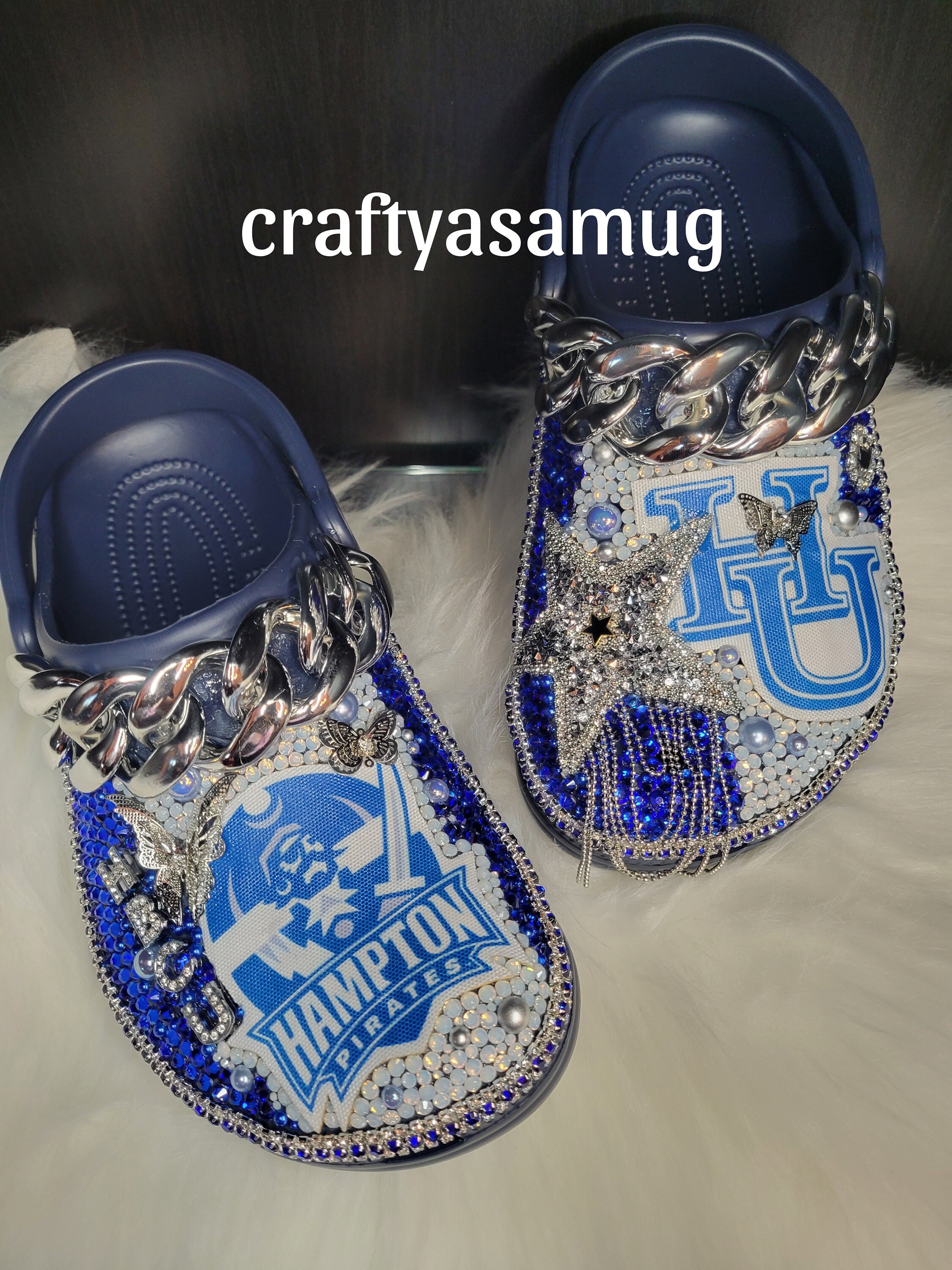 Custom University HBCU College School Spirit Rhinestone Bling Crocs - Etsy