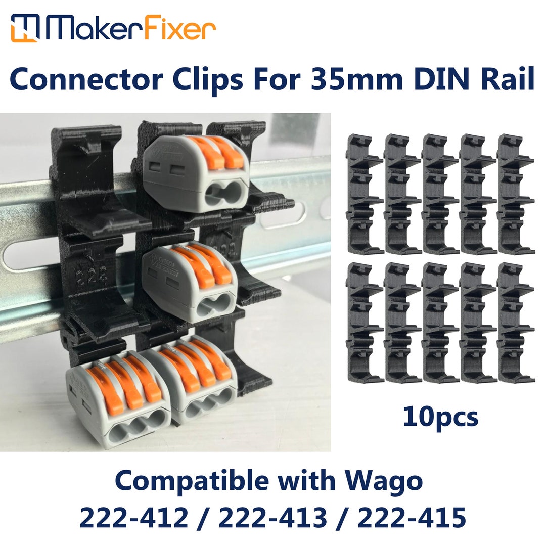 10pcs DIN Rail Mounts for Wago 222 Connectors 3D Printed - Etsy