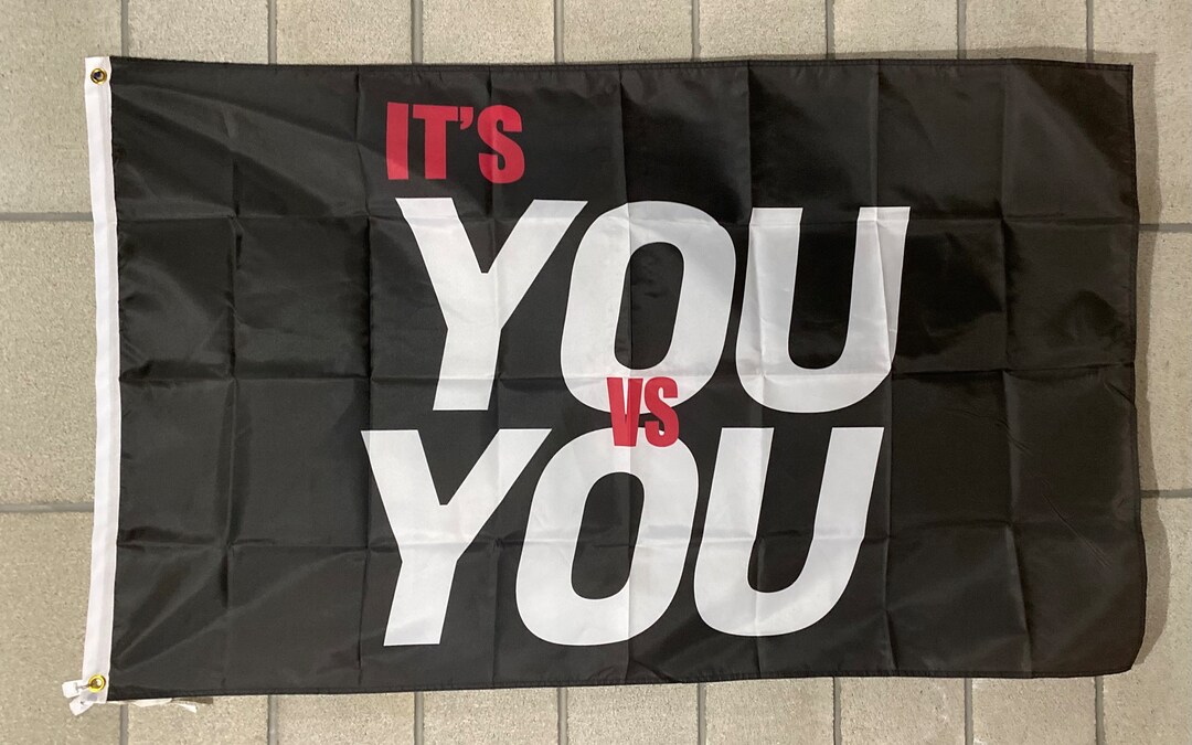 Motivation Flag FREE USA Ship You Vs You Train Lift Gym Man Cave Muscle ...