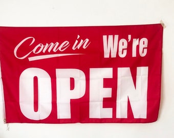 We're Open Flag - Etsy