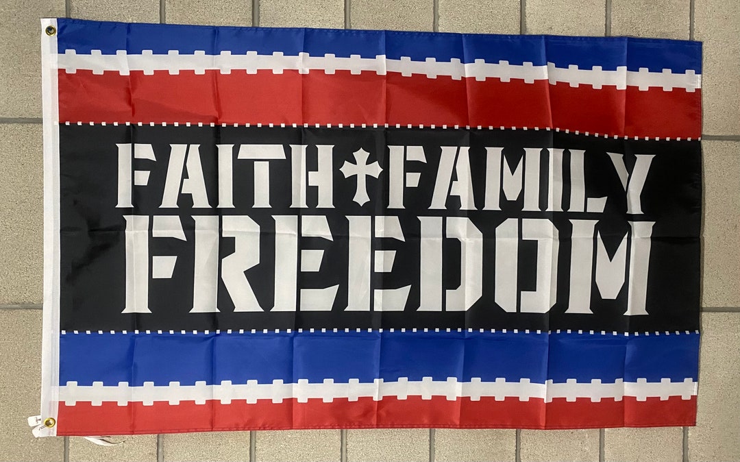 Faith Family Freedom Flag FREE USA SHIP the Way the Truth Jesus Christ ...