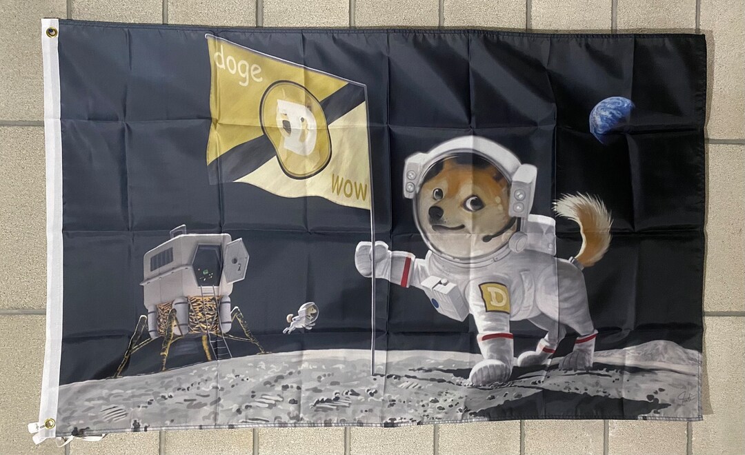 Dogecoin Flag FREE USA SHIP Cryptocurrency Buy Sell Trade Cashless ...