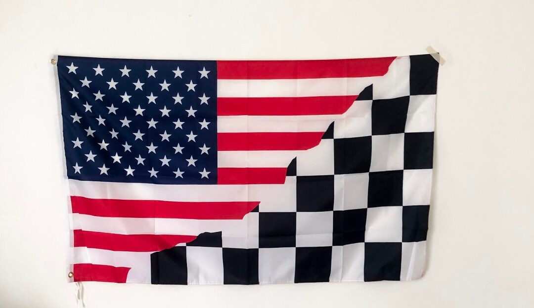 Checkered Racing Flag America USA Sprint Car Dirt Track First Place ...