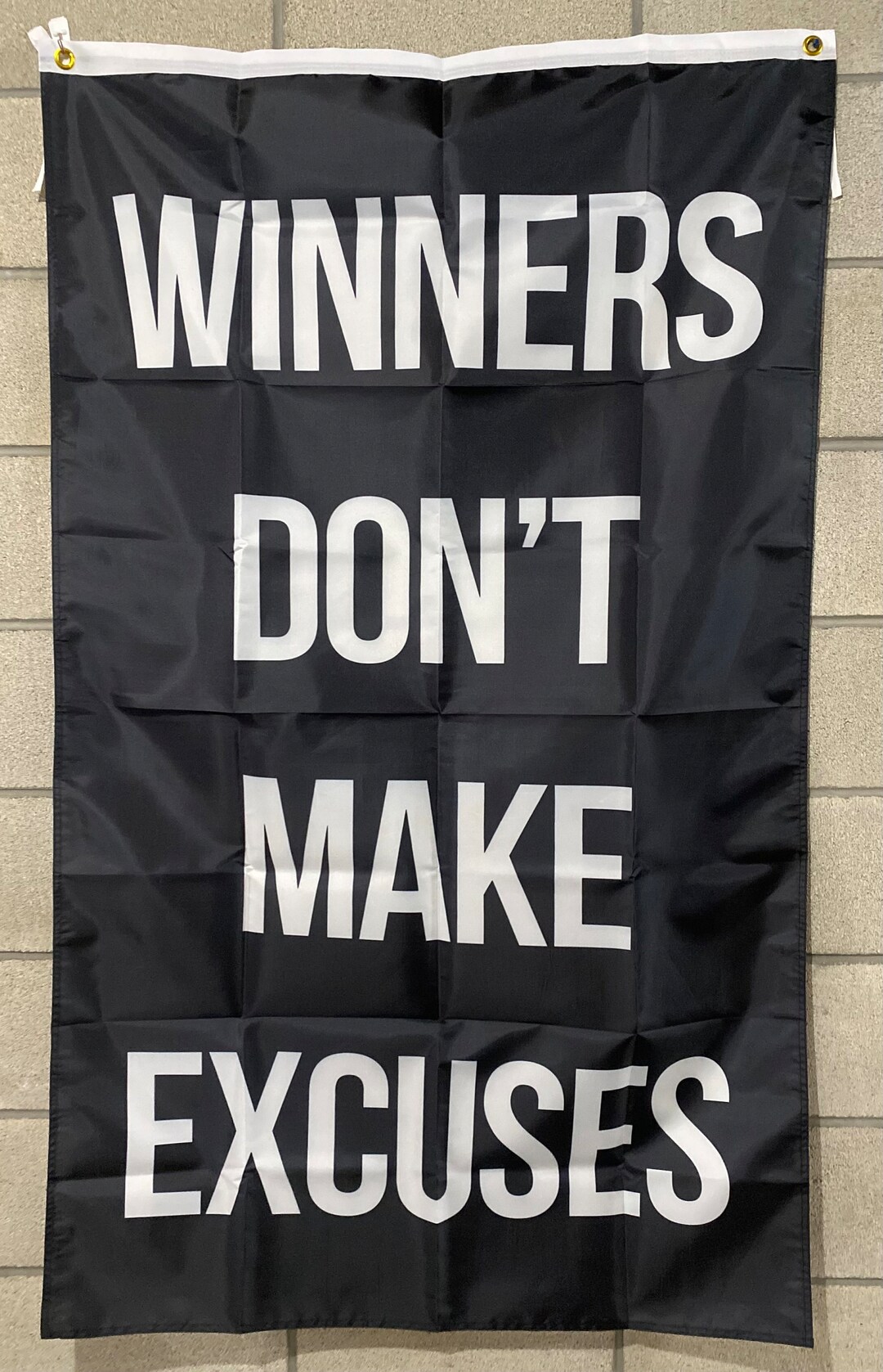 Motivation Flag FREE USA Ship Winners Don’t Make Excuses Train Lift Gym ...