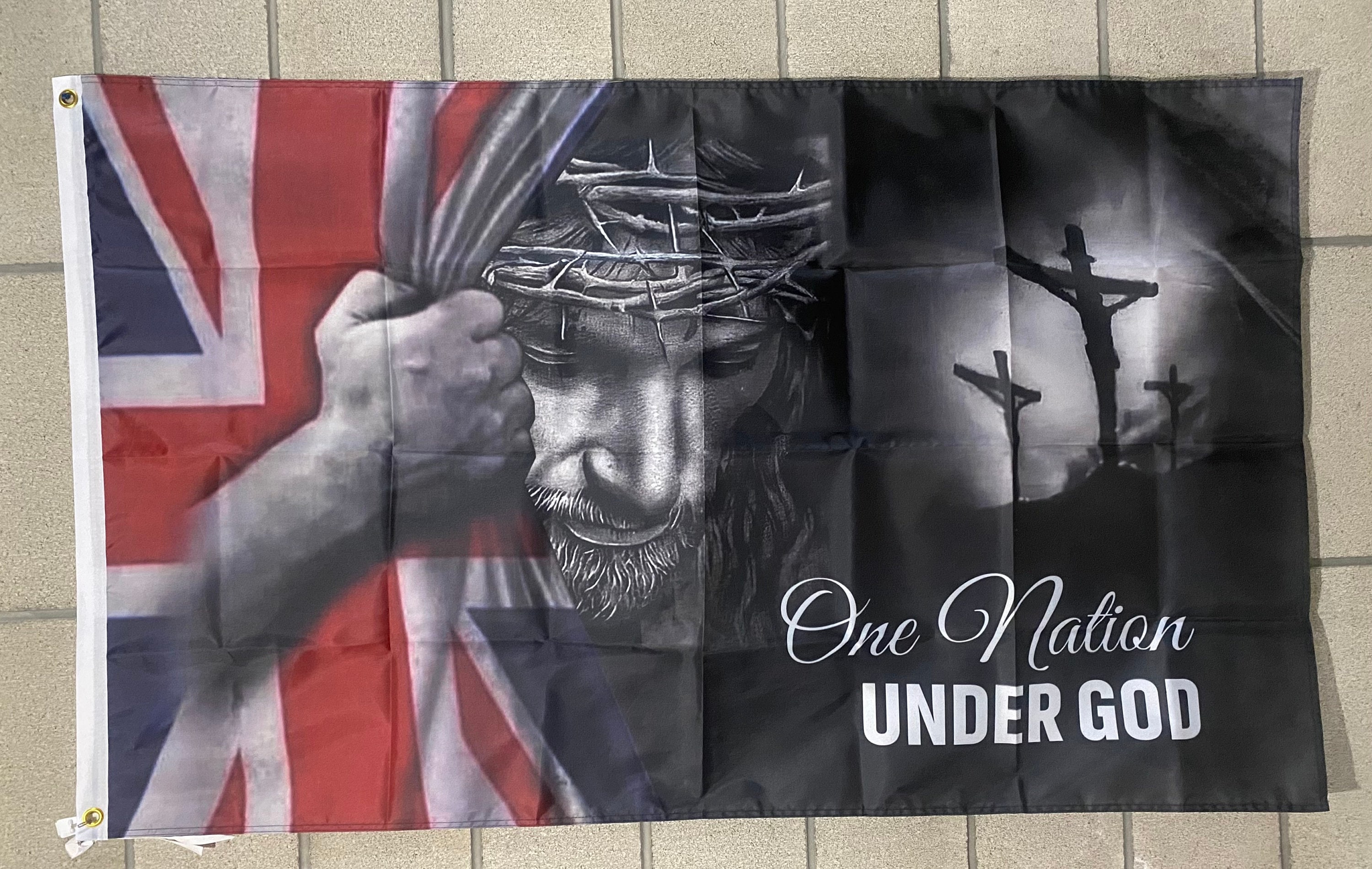 One Nation Under God Flag FREE USA SHIP Lord Jesus Savior Prayer Church ...