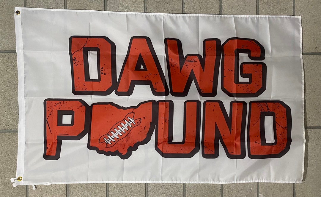 Dawg Pound Football Flag FREE USA SHIP Cleveland Browns Sundays Nfl ...