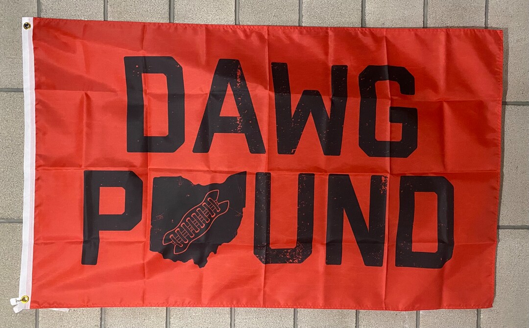 Dawg Pound Football Flag FREE USA SHIP Cleveland Browns Sundays Nfl ...