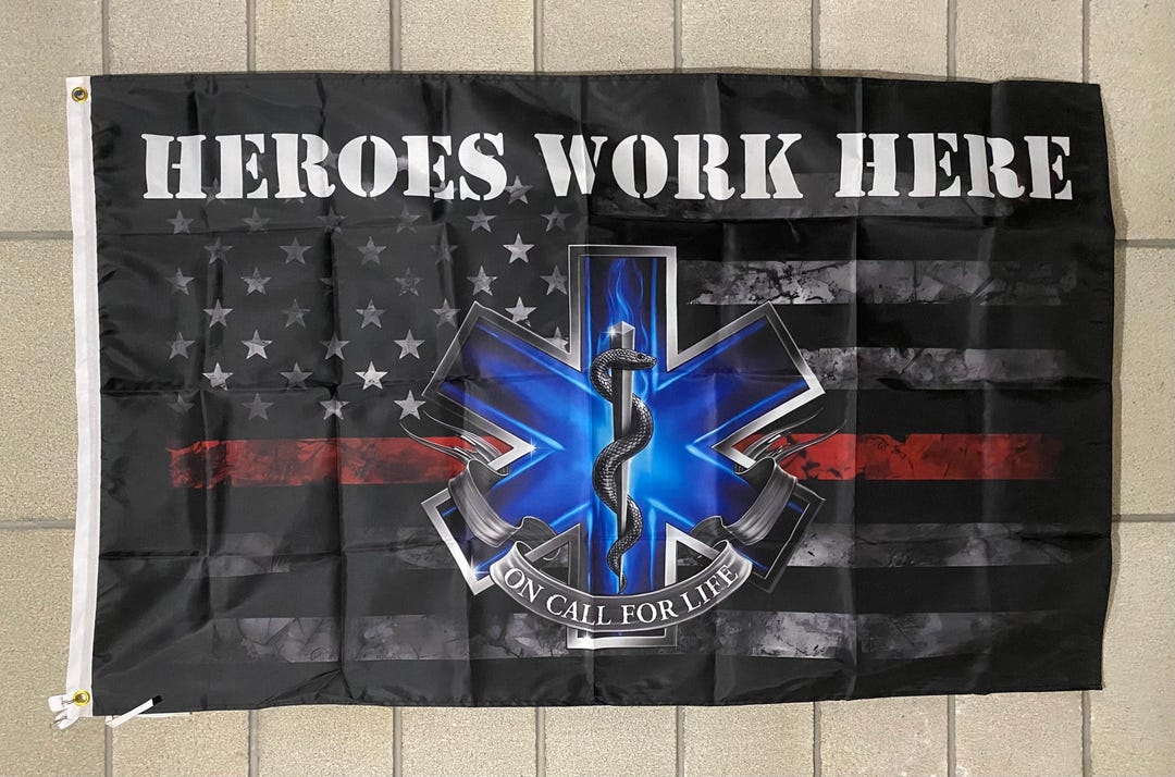 EMS Paramedic Firefighter Flag FREE Usa SHIP Medical First Responder ...