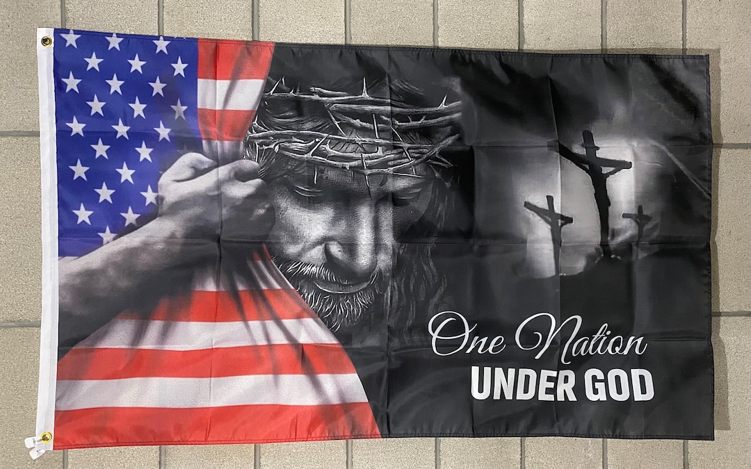 One Nation Under God Flag FREE USA SHIP Lord Jesus Savior Prayer Church ...