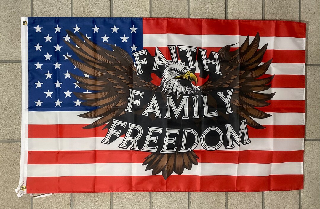 Faith Family Freedom Flag FREE USA SHIP the Way the Truth Jesus Christ ...