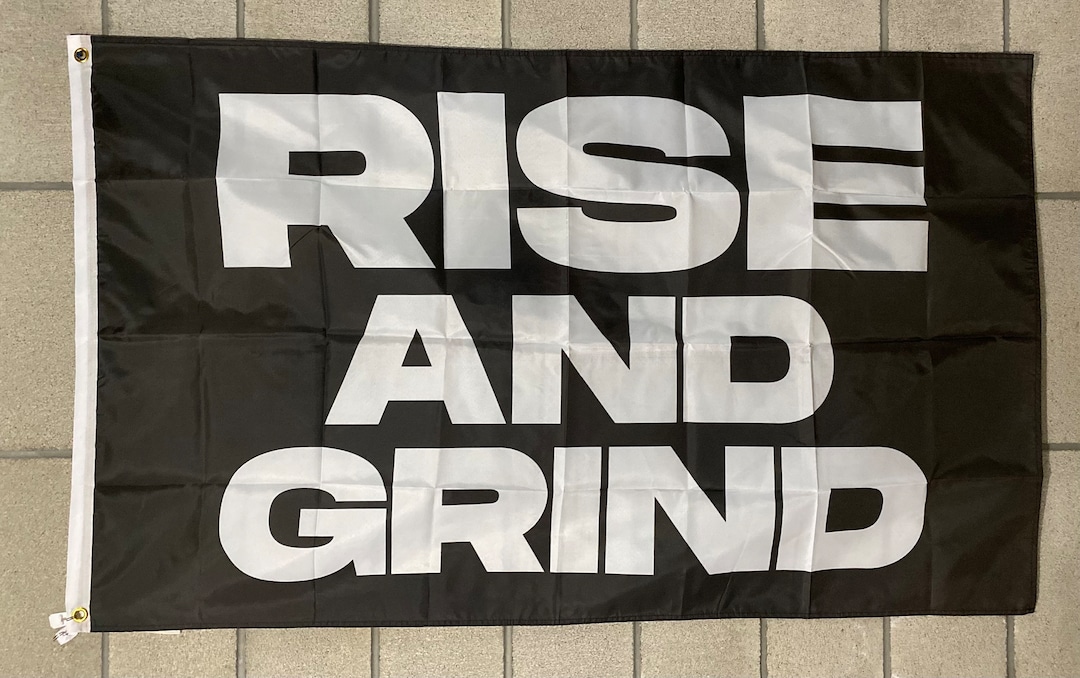 Motivation Flag FREE USA Ship Rose and Grind Train Lift Gym Man Cave ...