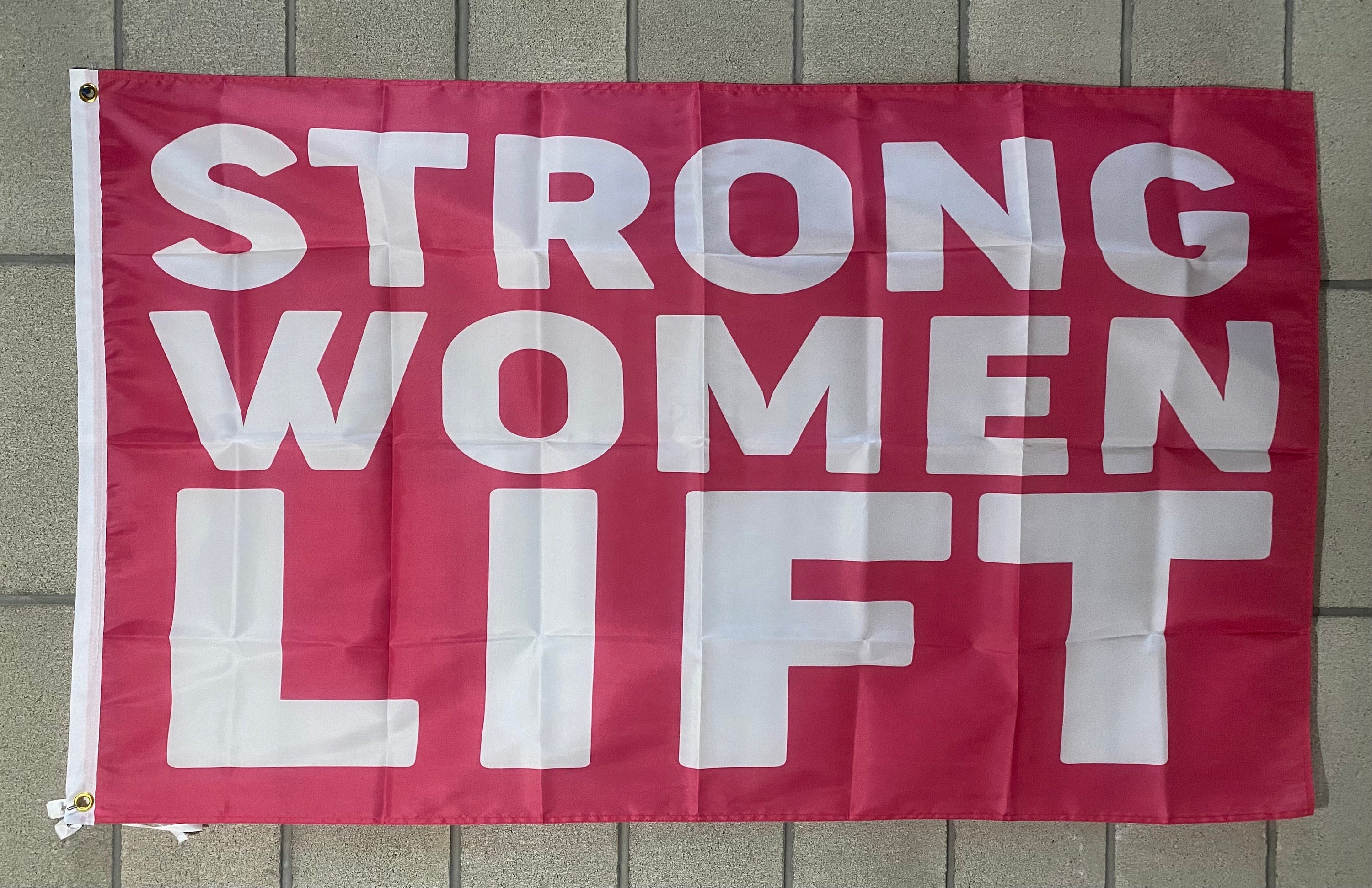 Strong Women Lift Flag FREE USA Ship Pink Girl Power Work Out ...