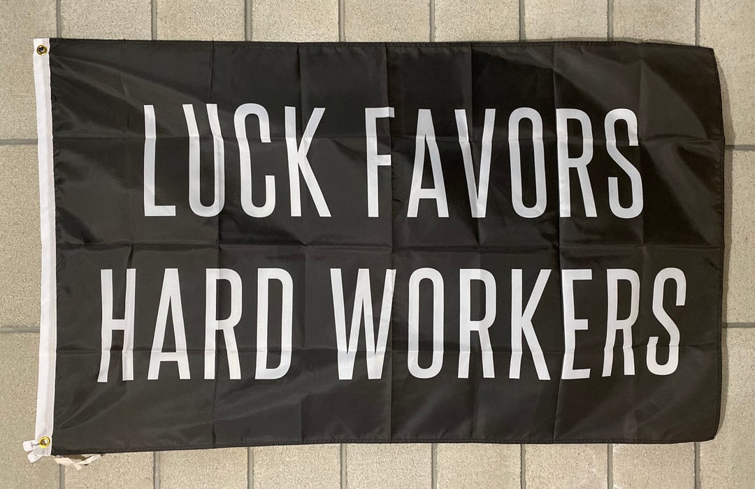 Motivation Flag FREE USA Ship Luck Favors Hard Workers Train Lift Gym ...