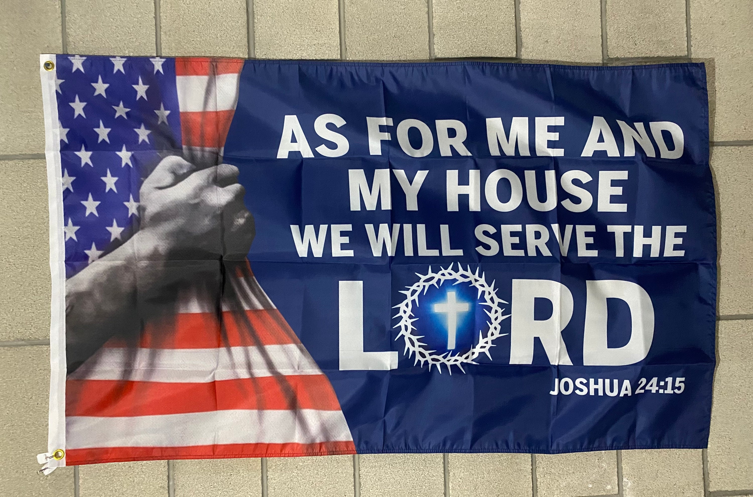 Serve the Lord Flag FREE USA SHIP God Jesus Savior Prayer Church Faith ...