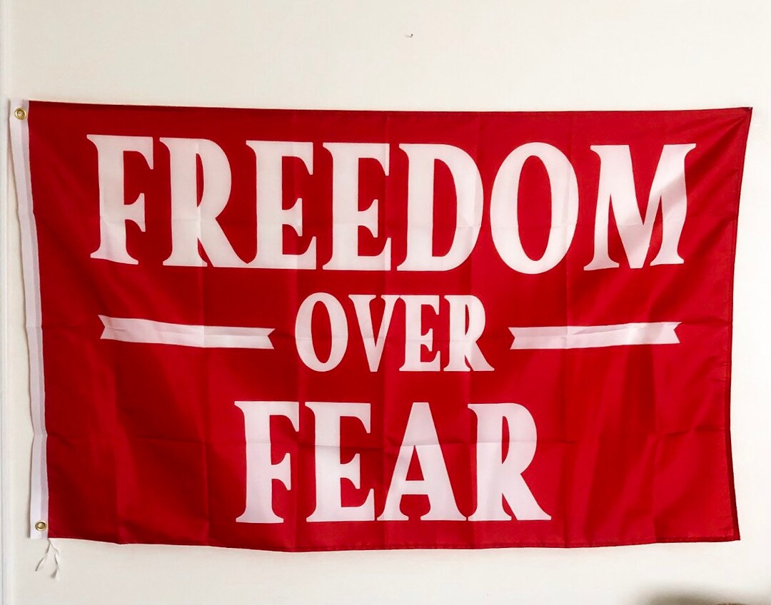 3x5 Flag - Freedom Over Fear - Red - Freedom Flag - FREE SHIPPING. - Etsy