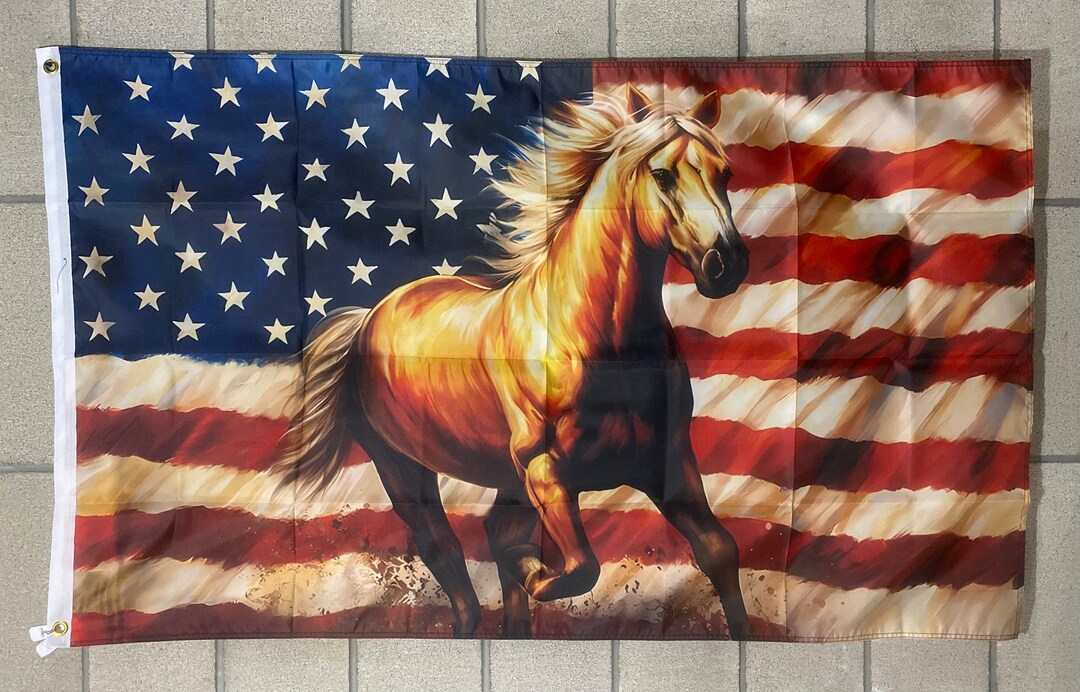 American Horse Racing Flag FREE USA SHIP Trainer Jockey Ride Bet Beer ...
