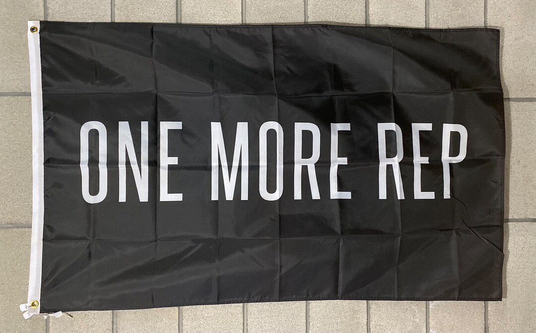 Motivation Flag FREE USA Ship One More Rep Train Lift Gym Man Cave ...