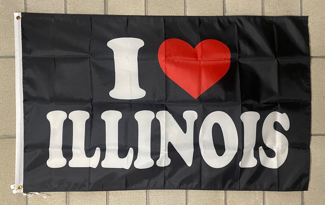 I Love Illinois Flag FREE SHIP Best State Fight Home Land Travel ...