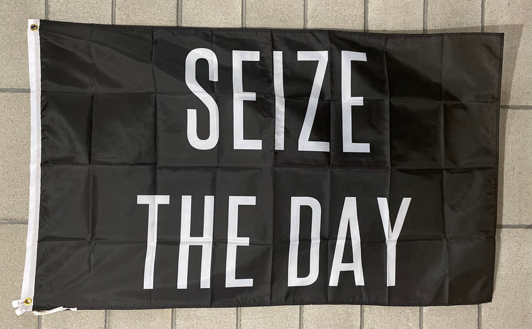 Motivation Flag FREE USA Ship Seize the Day Train Lift Gym Man Cave ...