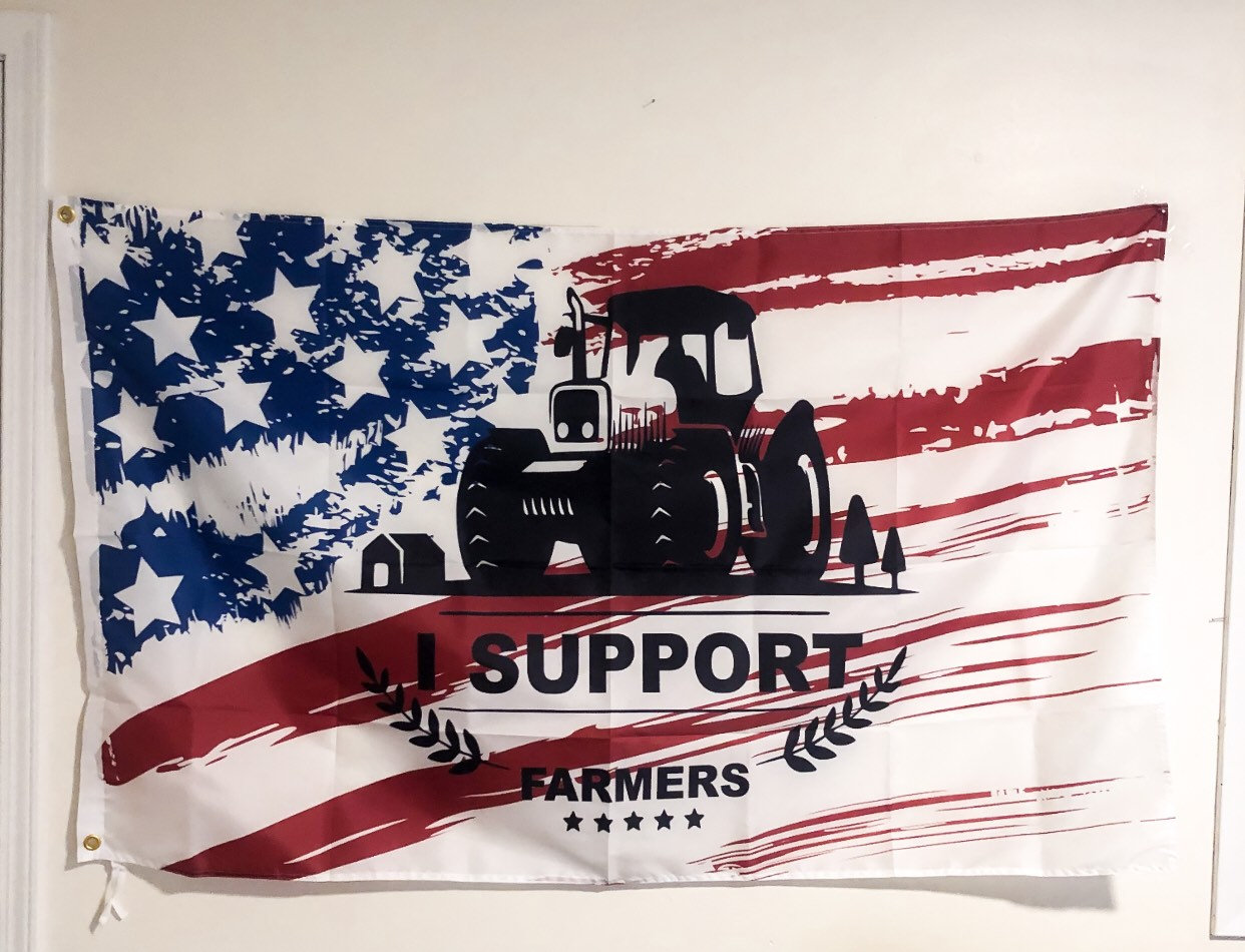 3x5 Foot Flag I Support Farmers Farm Country Tractor Land Harvest ...