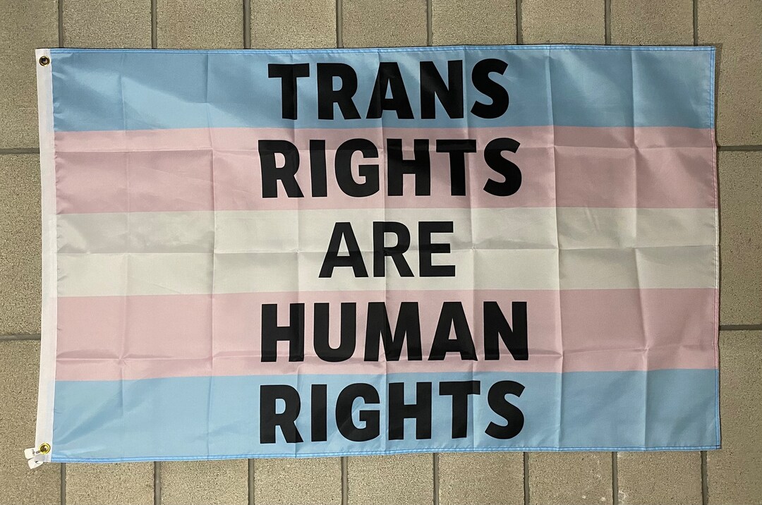 3x5 Flag - Trans Rights Are Human Rights LGBTQ+ Pronouns Multiple ...