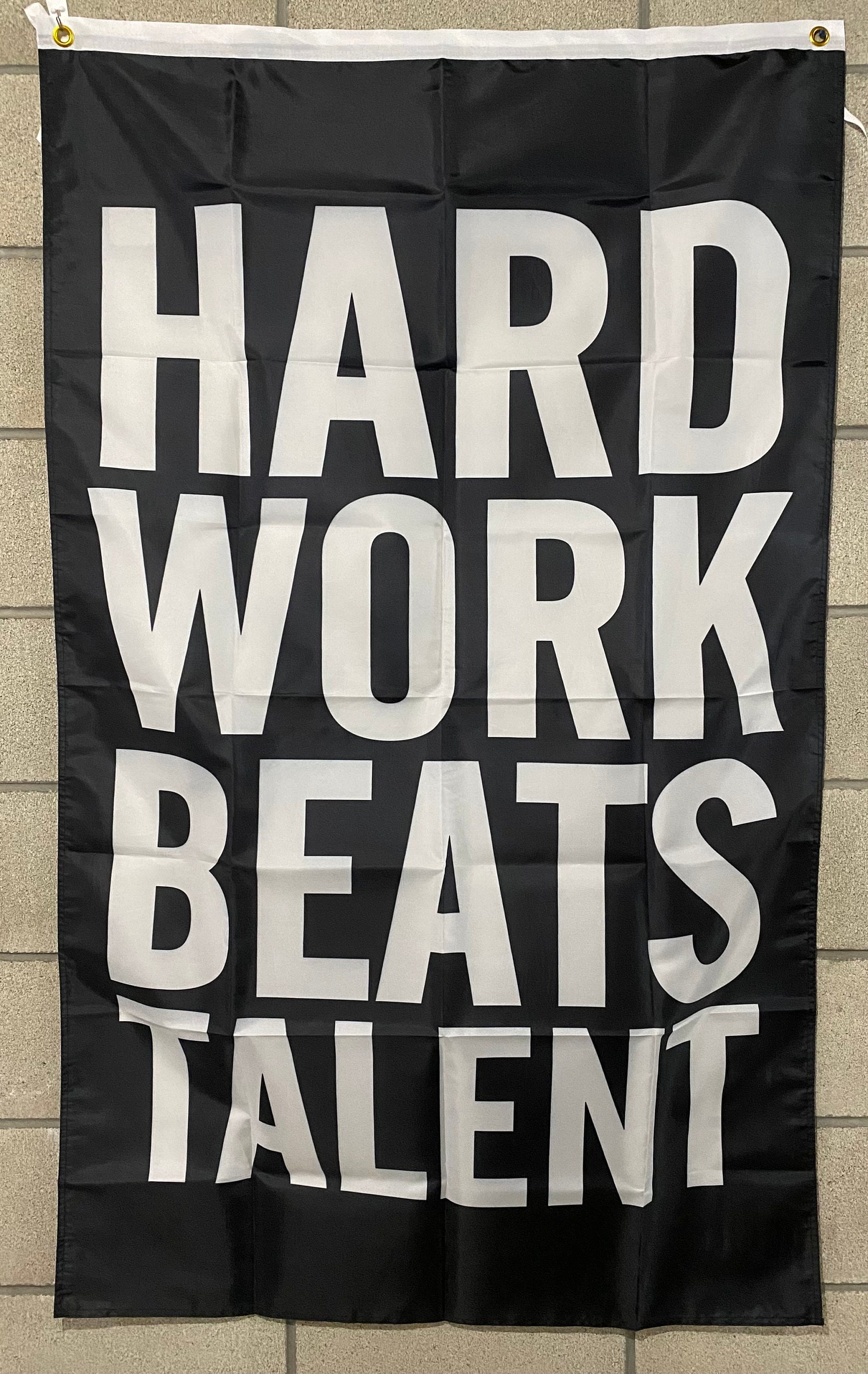 Motivation Flag FREE USA Ship Hard Work Beats Talent Train Lift Gym Man ...