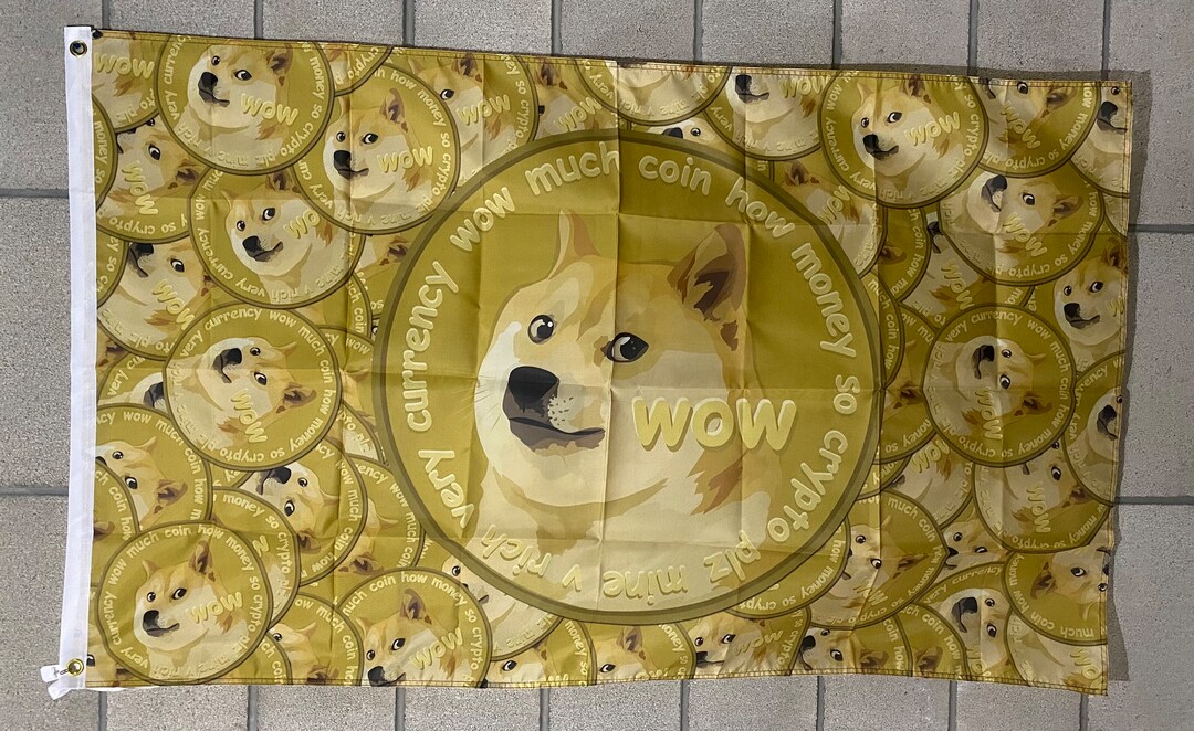 Dogecoin Flag FREE USA SHIP Cryptocurrency Buy Sell Trade Cashless ...