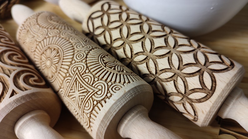 4 PACK PATTERNS - Rolling Pin Personalized Pin Rolling Pin Vintage ...