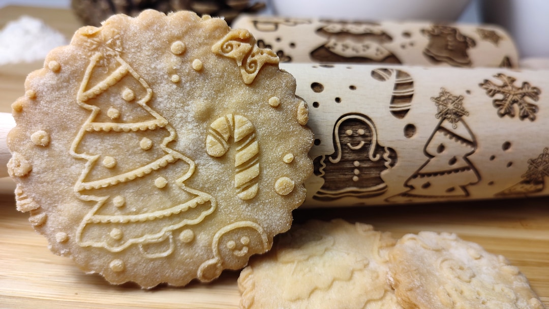 CHRISTMAS TIME Rolling Pin Personalized Christmas Holidays Pin Vintage ...