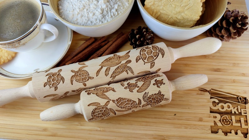 Turtles Rolling Pin Personalized Pin Rolling Pin Animal - Etsy