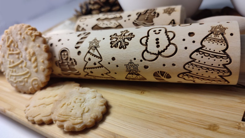 Christmas Time Rolling Pin Personalized Christmas Holidays - Etsy