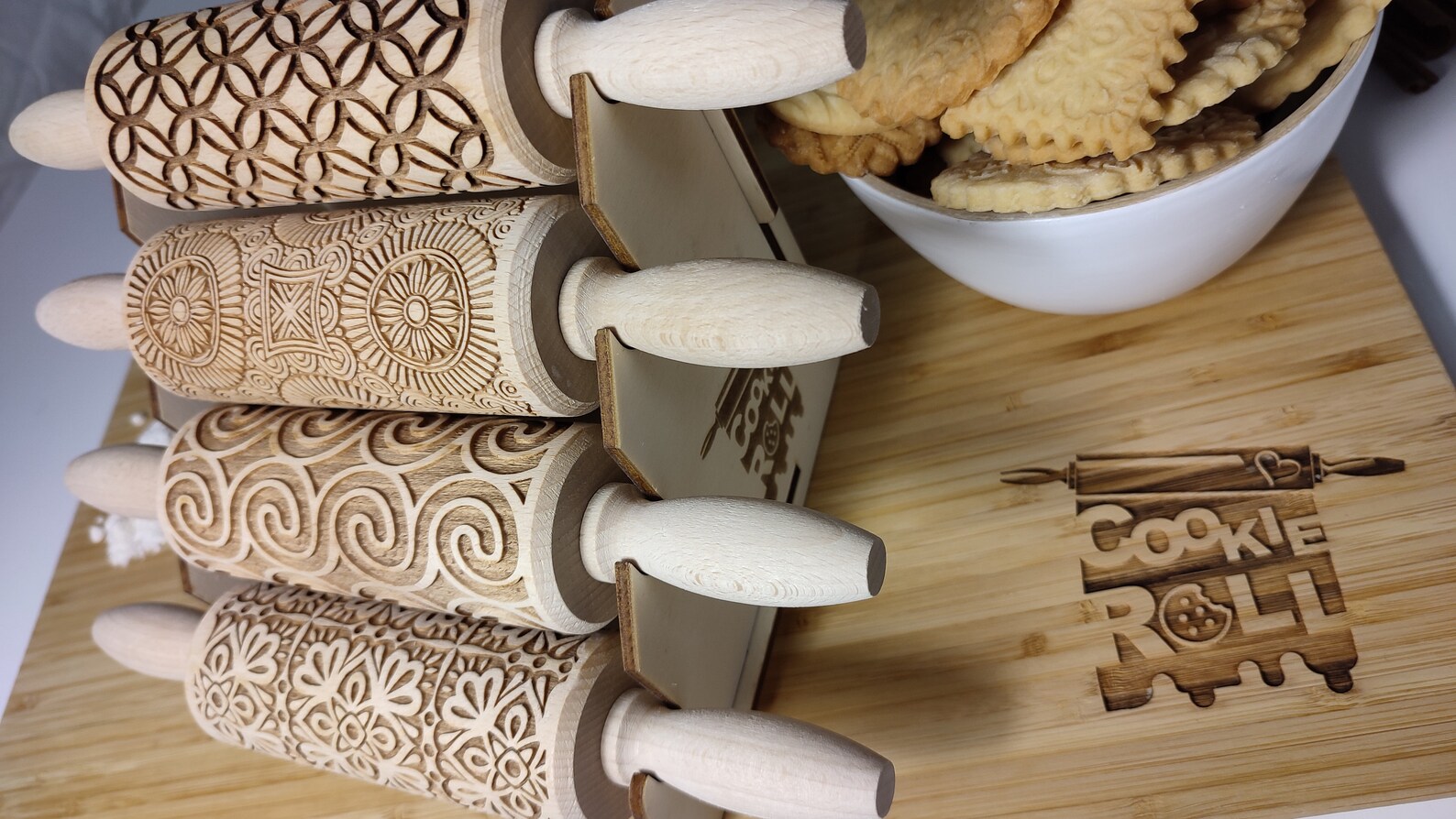4 PACK Patterns Rolling Pin Personalized Pin Rolling Pin - Etsy