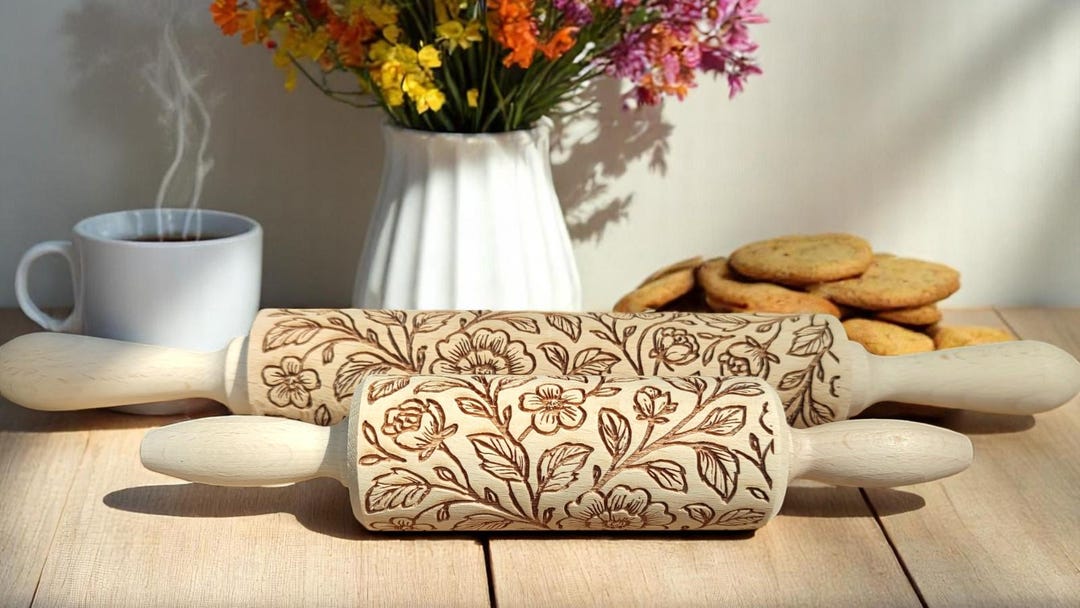 Floral 10 - Personalized Pin, Unique Cookie Embossers, Embossed Cookie ...