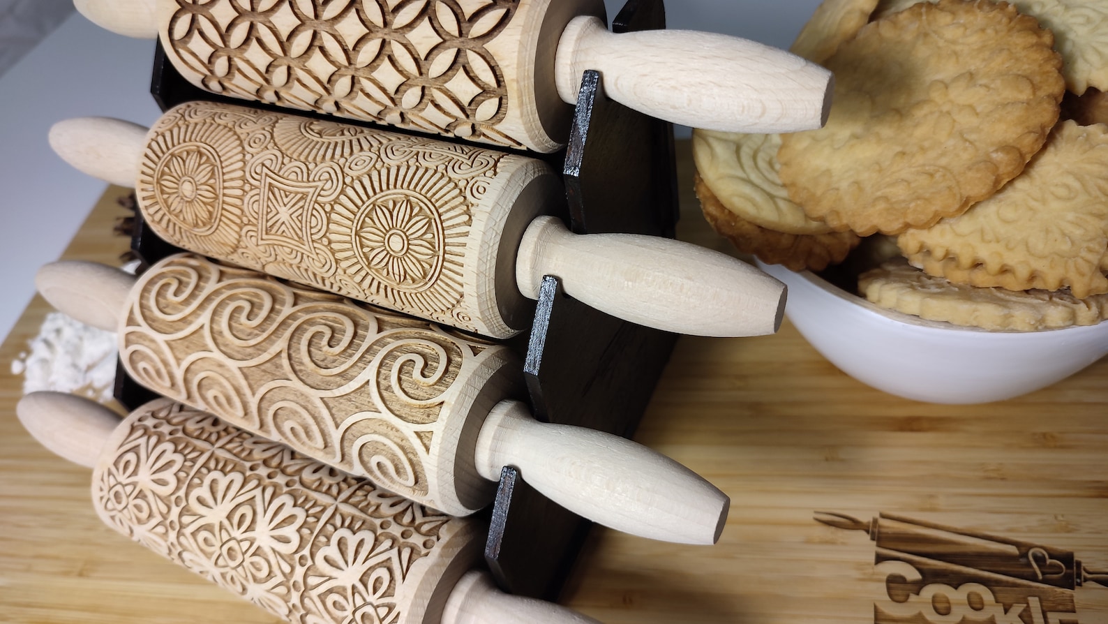 4 PACK Patterns Rolling Pin Personalized Pin Rolling Pin - Etsy