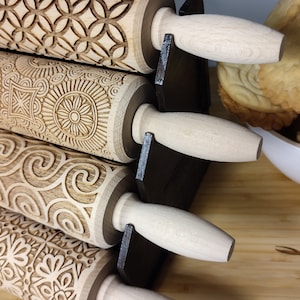 4 PACK PATTERNS - Rolling Pin Personalized Pin Rolling Pin Vintage ...