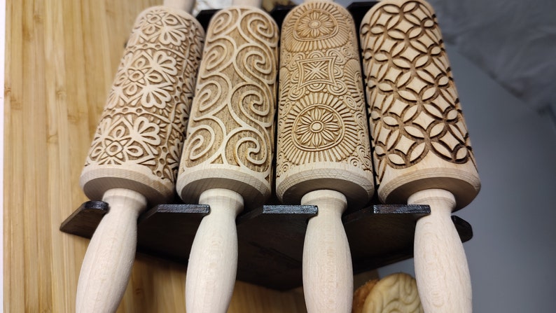 4 PACK Patterns Rolling Pin Personalized Pin Rolling Pin - Etsy