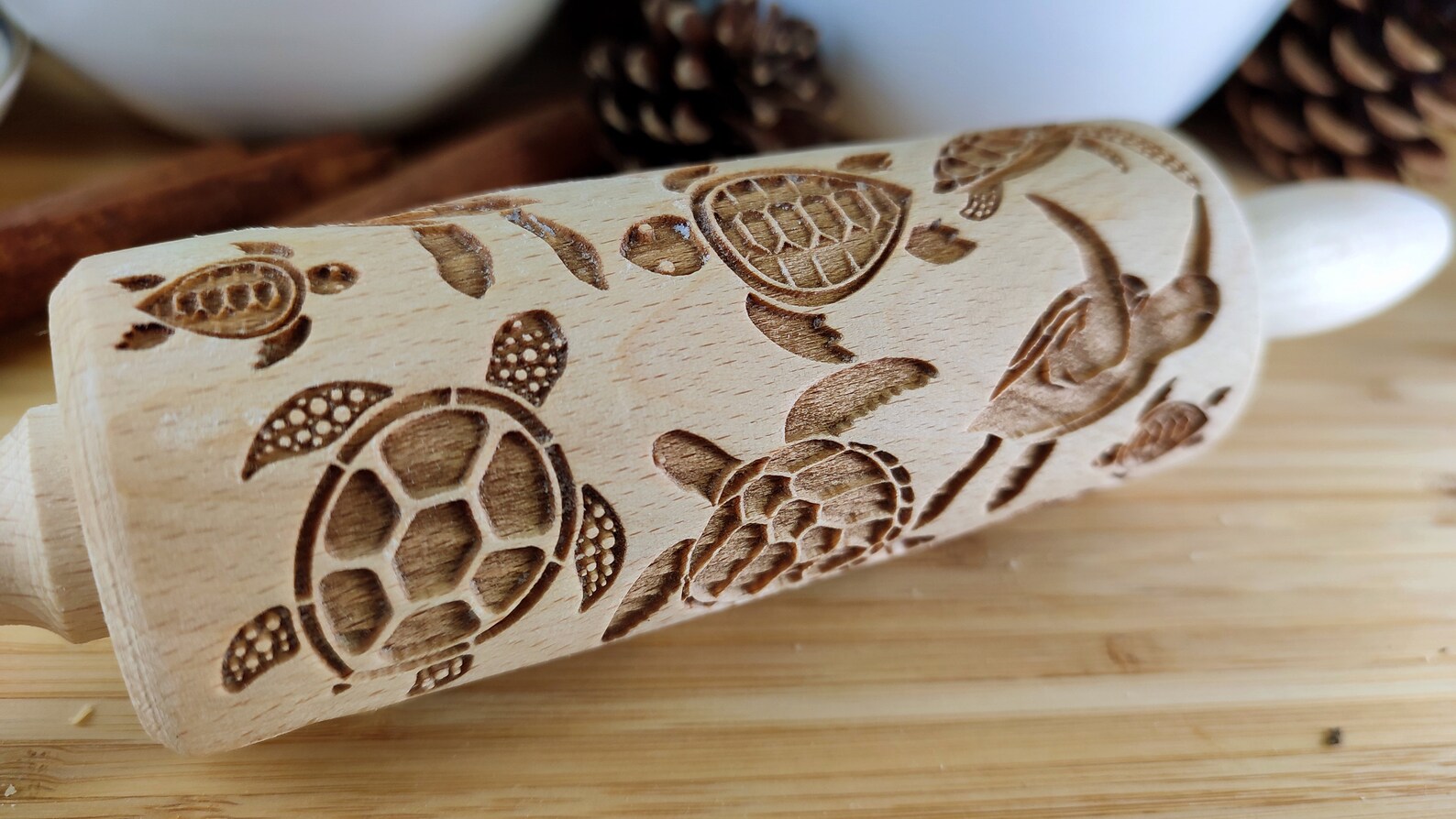 Turtles Rolling Pin Personalized Pin Rolling Pin Animal - Etsy