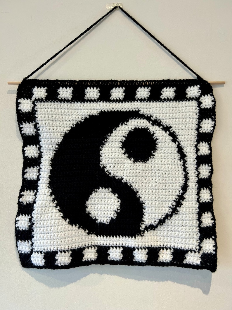 Yin Yang Crochet Tapestry Pattern - Digital Download PDF | Asian Symbol ...