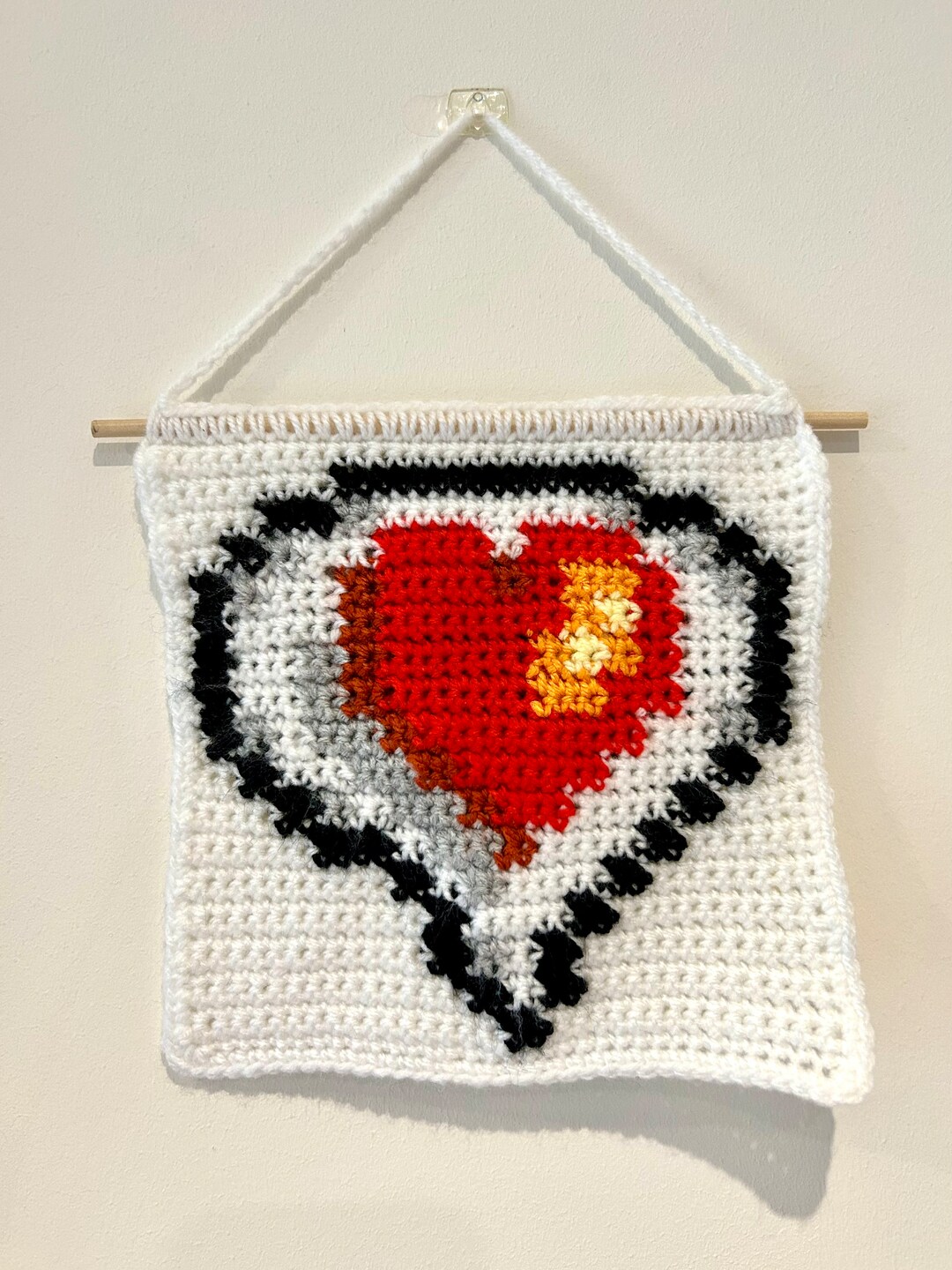 Cute Mini Stardew Valley Heart Icon Crochet Tapestry - Digital Download ...