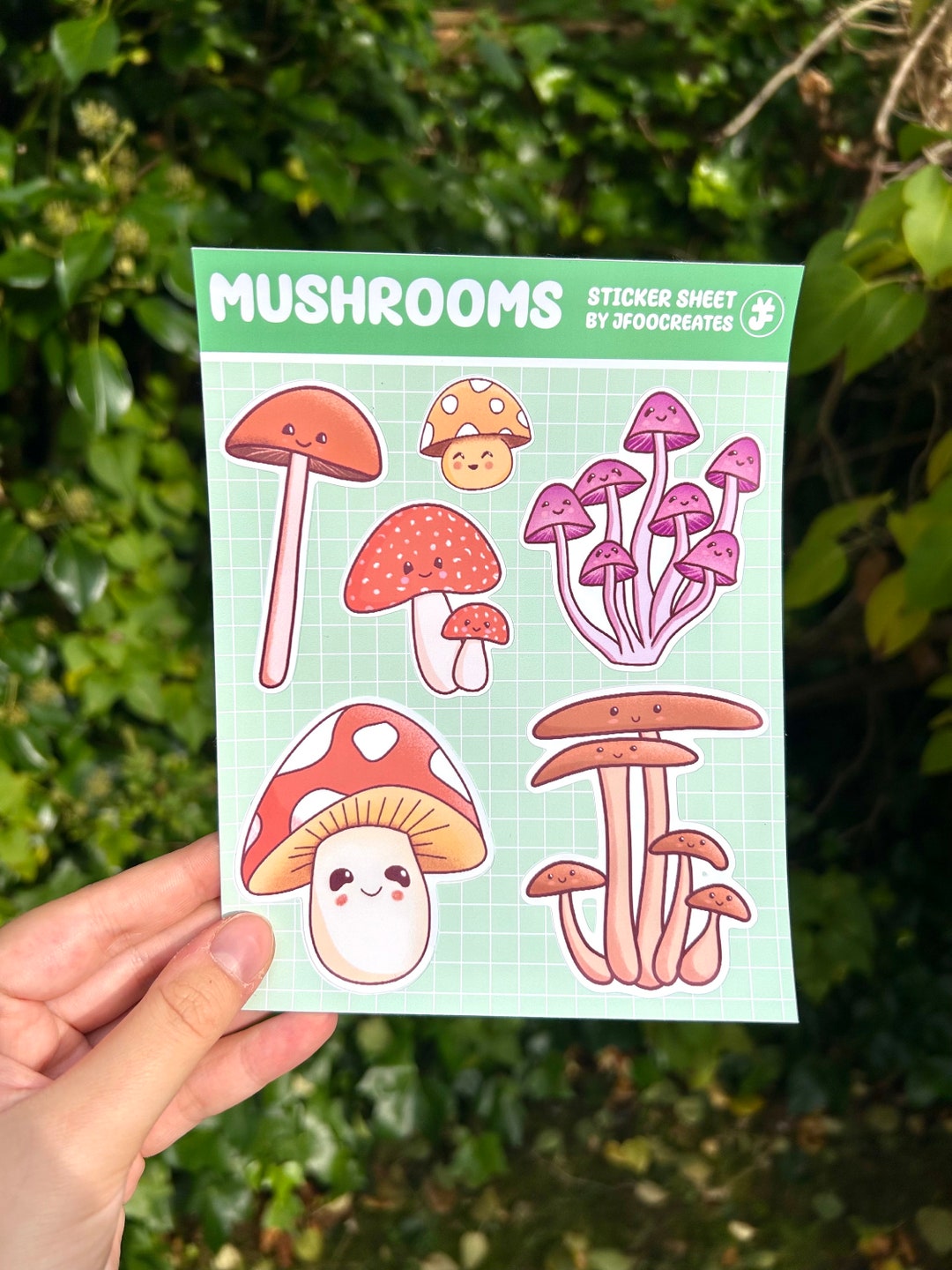 Cute Mushroom Sticker Sheet - Etsy