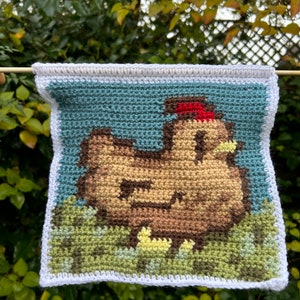 Crochet Stardew Valley Chicken Tapestry Pattern Digital Download PDF ...
