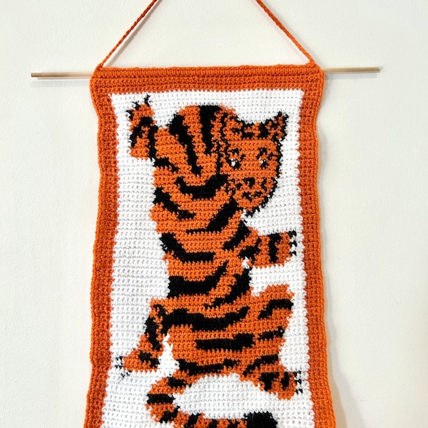 Crochet Tiger Tapestry - Etsy