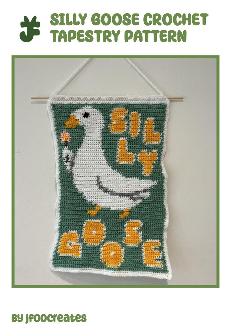 Silly Goose Crochet Tapestry Pattern - Digital Download PDF | Funny ...