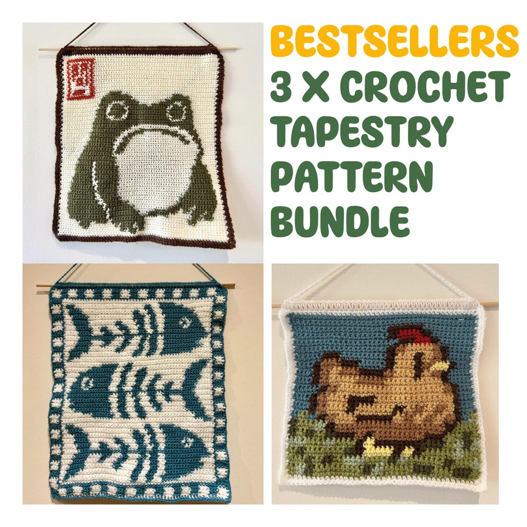Bestsellers Crochet Tapestry Pattern BUNDLE - 3 X Designs - Digital ...