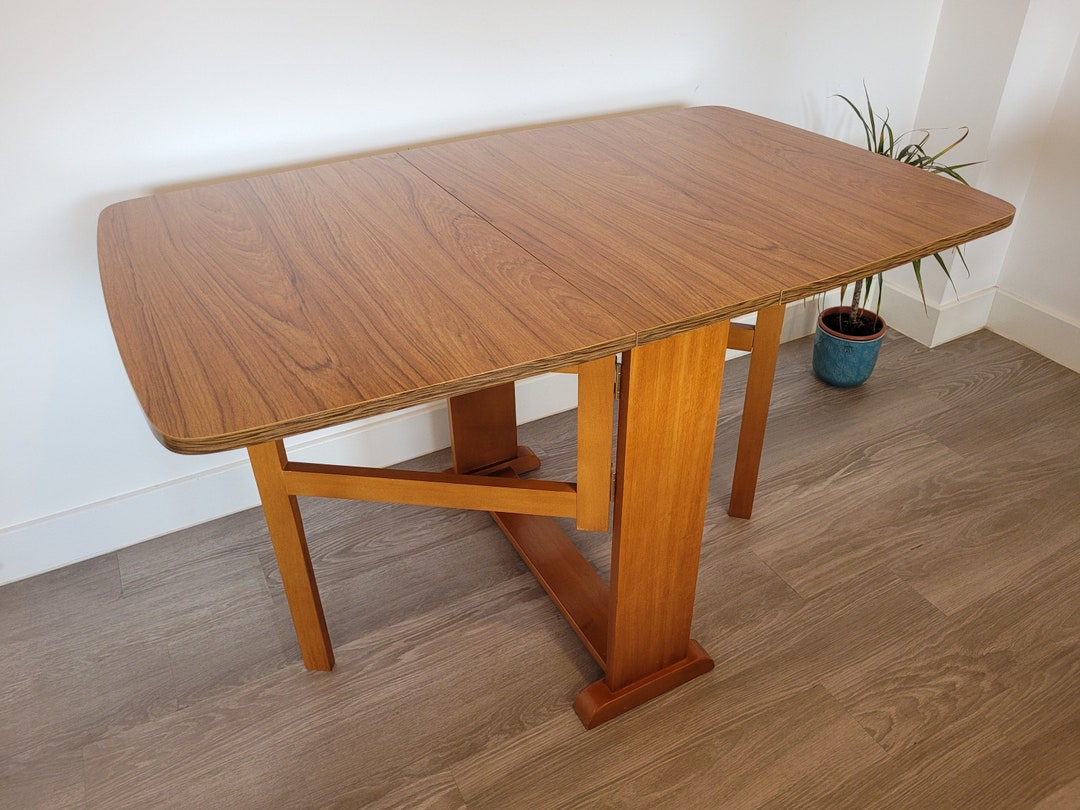 Wood Grain Formica 1970s Drop Leaf Table Vintage / Retro / Mid Century ...