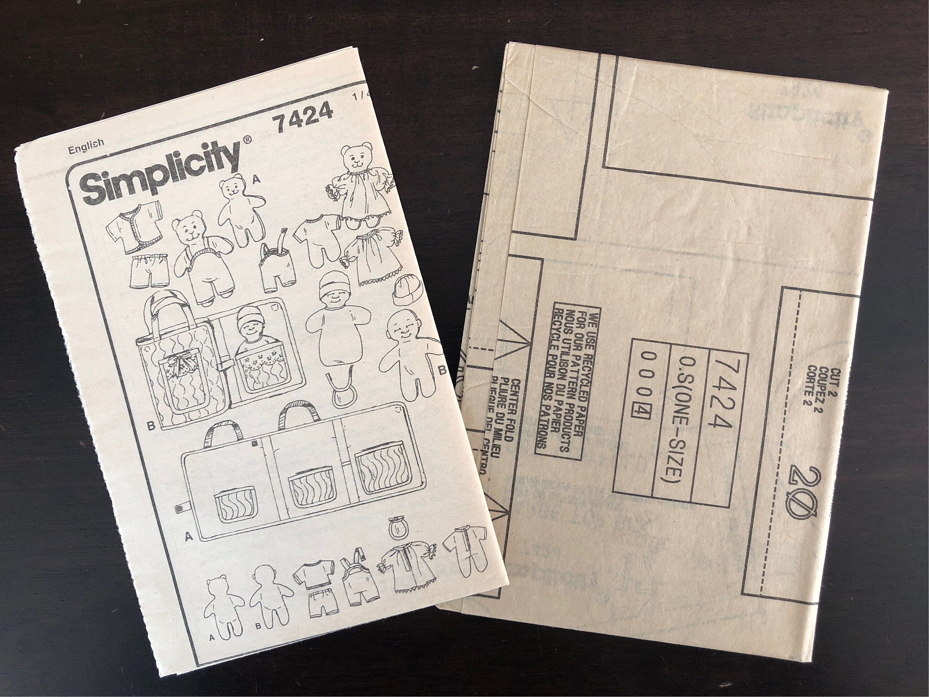 Simplicity 7424 Dolls Clothes and Carry Case UNCUT - Etsy