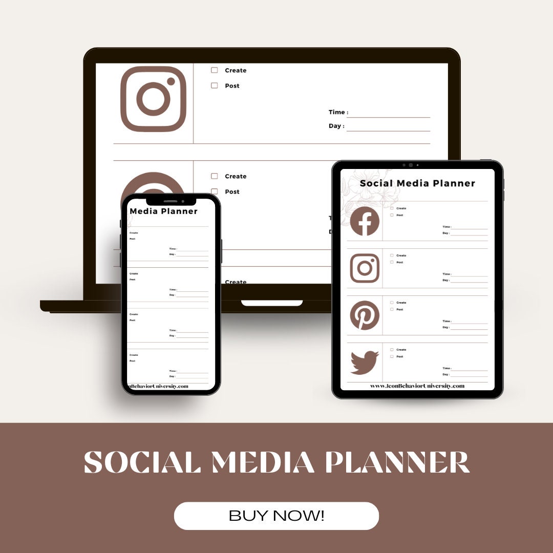 Social Media Planner | Printable Social Media Planner | Instagram ...