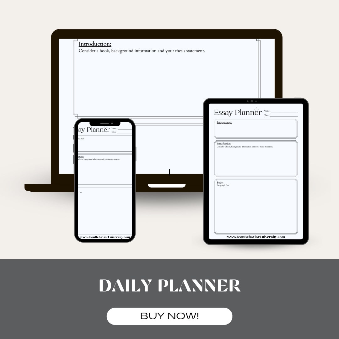 Essay Printable Planner Study Guide | Digital Planner | Essay Planner ...