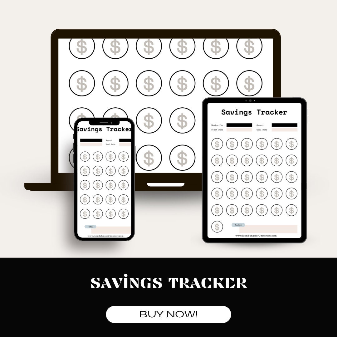 Savings Tracker Printable | Savings Tracker Prints | Savings Tracker ...