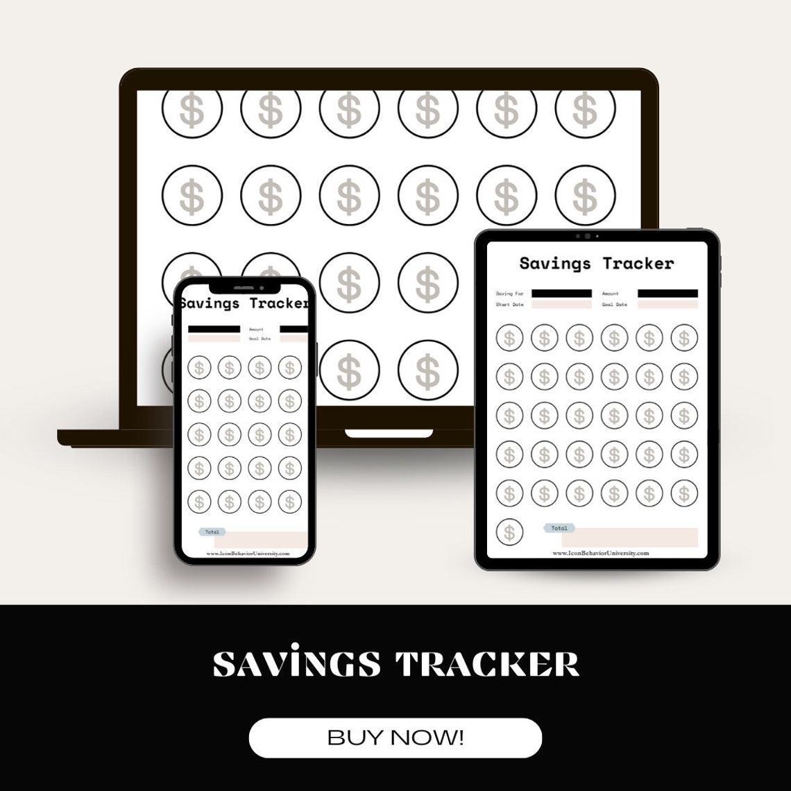 Savings Tracker Printable | Savings Tracker Prints | Savings Tracker ...